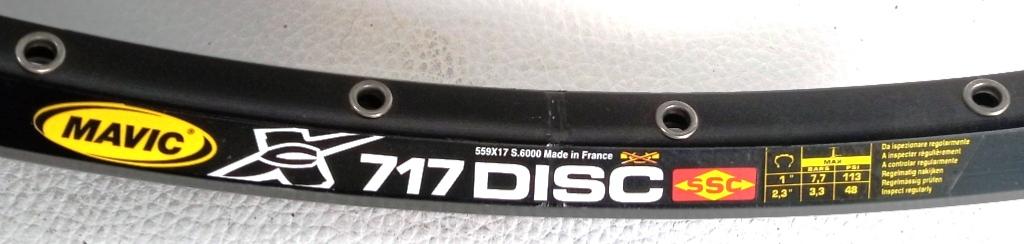 1 MAVIC XC 717 DISC RIM TIRE ALU 26" -1 Jante pneu 32 trs.