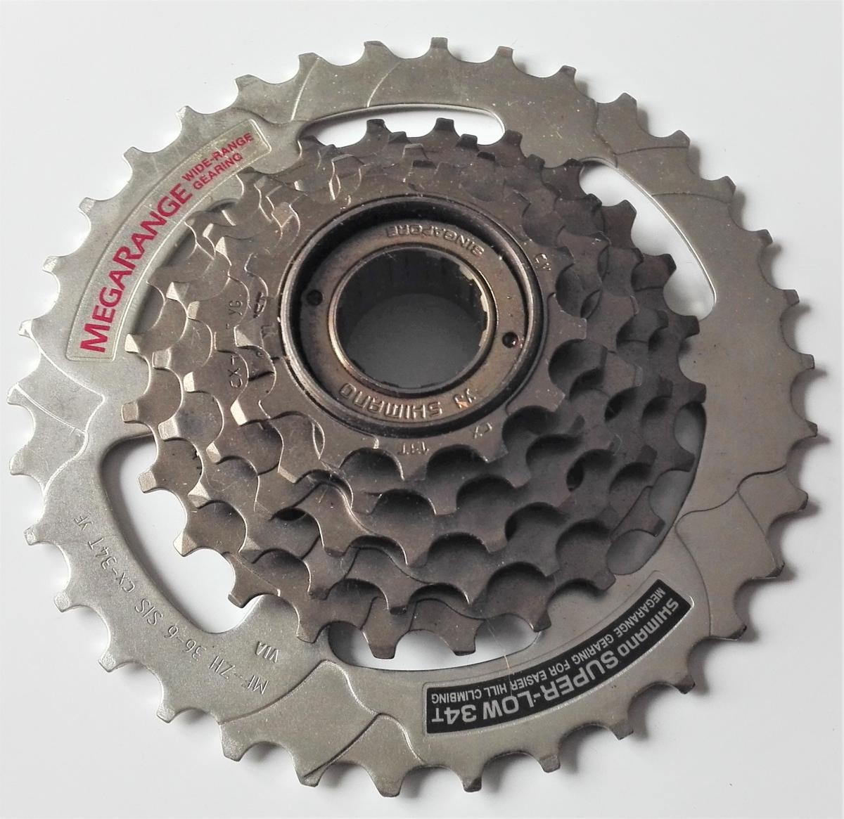 SHIMANO 34T MEGARANGE 6 SPEEDS FREEWHEEL 13/15/18/21/24/34 - Roue libre