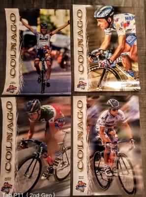 4 POSTERS COLNAGO 35x50cm - Freire - Bartoli - Merckx - Bettini